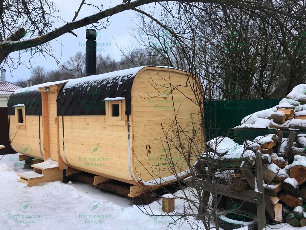 Изготовление бань-бочек из костромской Эко Ели от надежного производителя