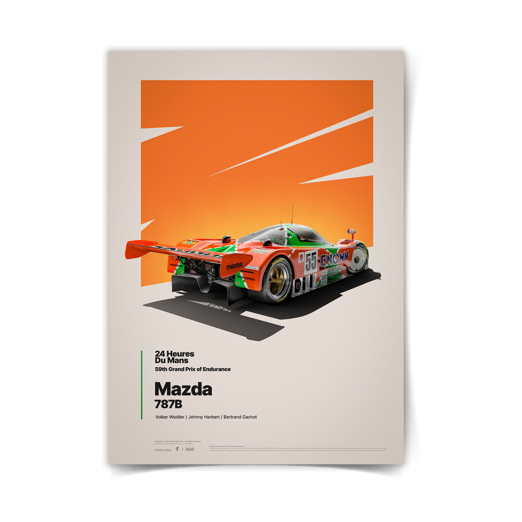 Купить постер Mazda 787b Le Mans Winner Rear – Aclassica