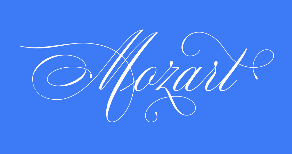 Mozart Font | Spencerian Script - Blessed Print
