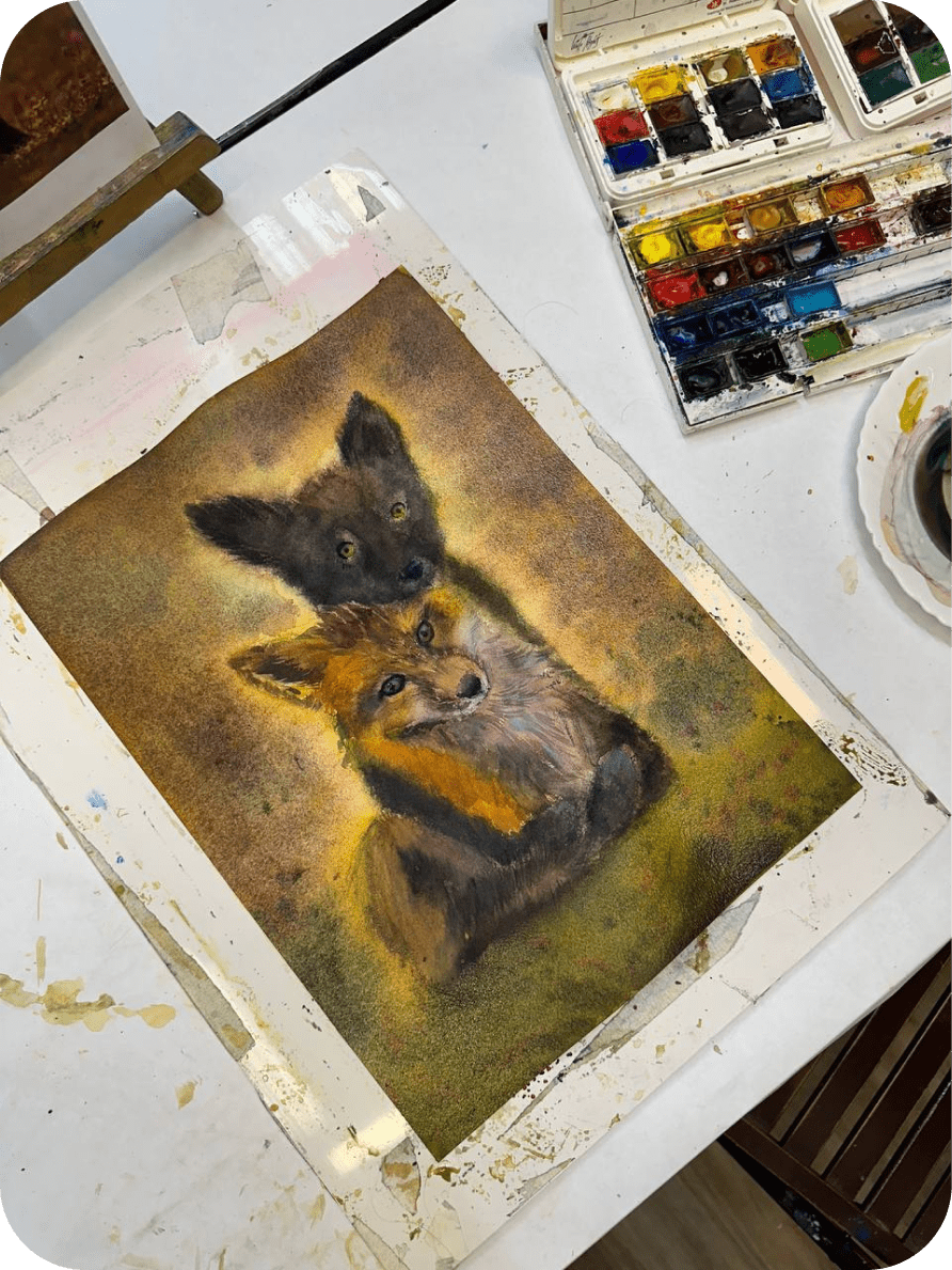 Уроки рисования акварелью в Москве. Уроки акварели для начинающих взрослых.