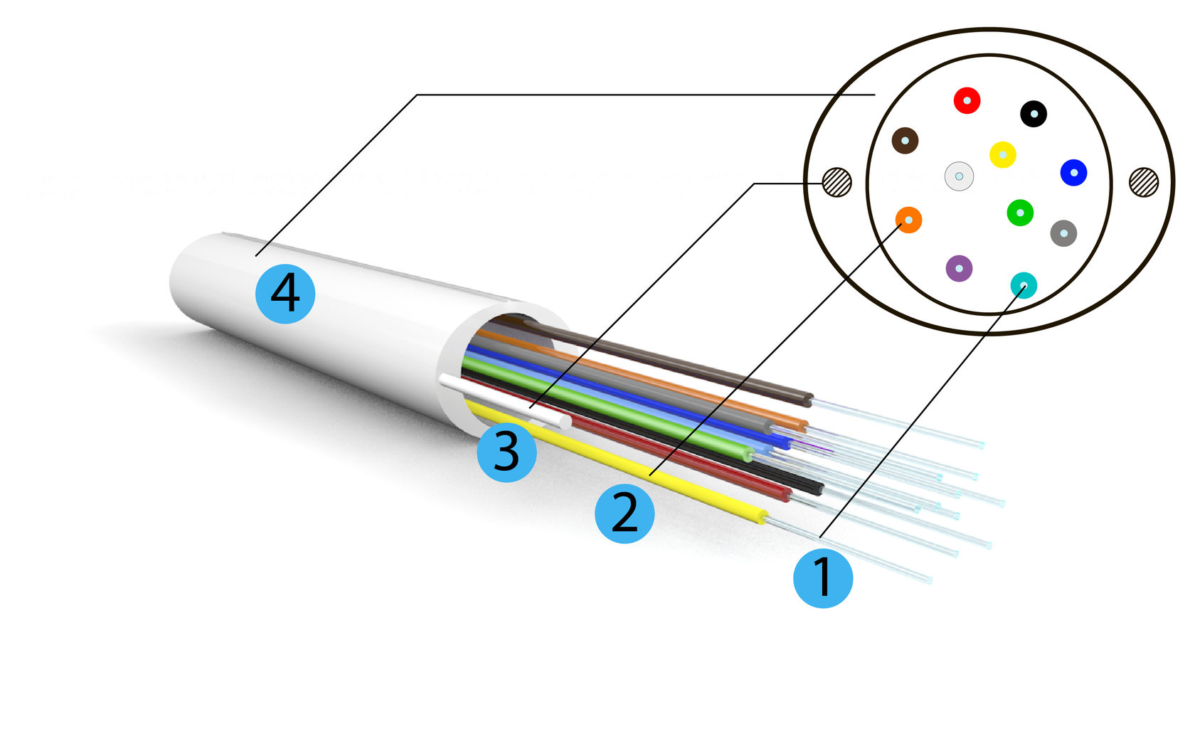 Local network cables. Distribution fiber optic cable ОКВм (Tight Buffer)