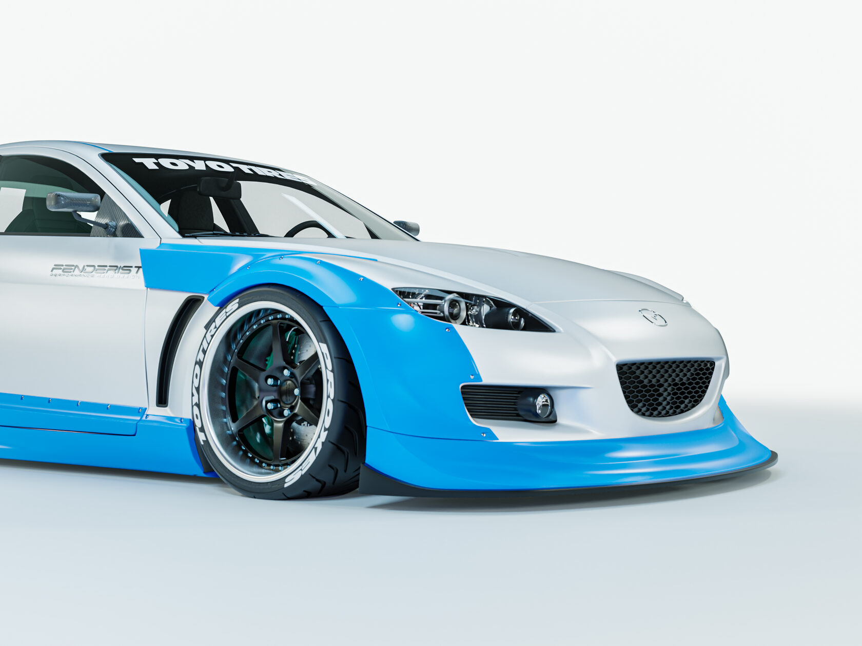 FENDERIST SPEC S 50mm fender flares kit / WIDE BODY KIT Mazda RX-8 2003 ...