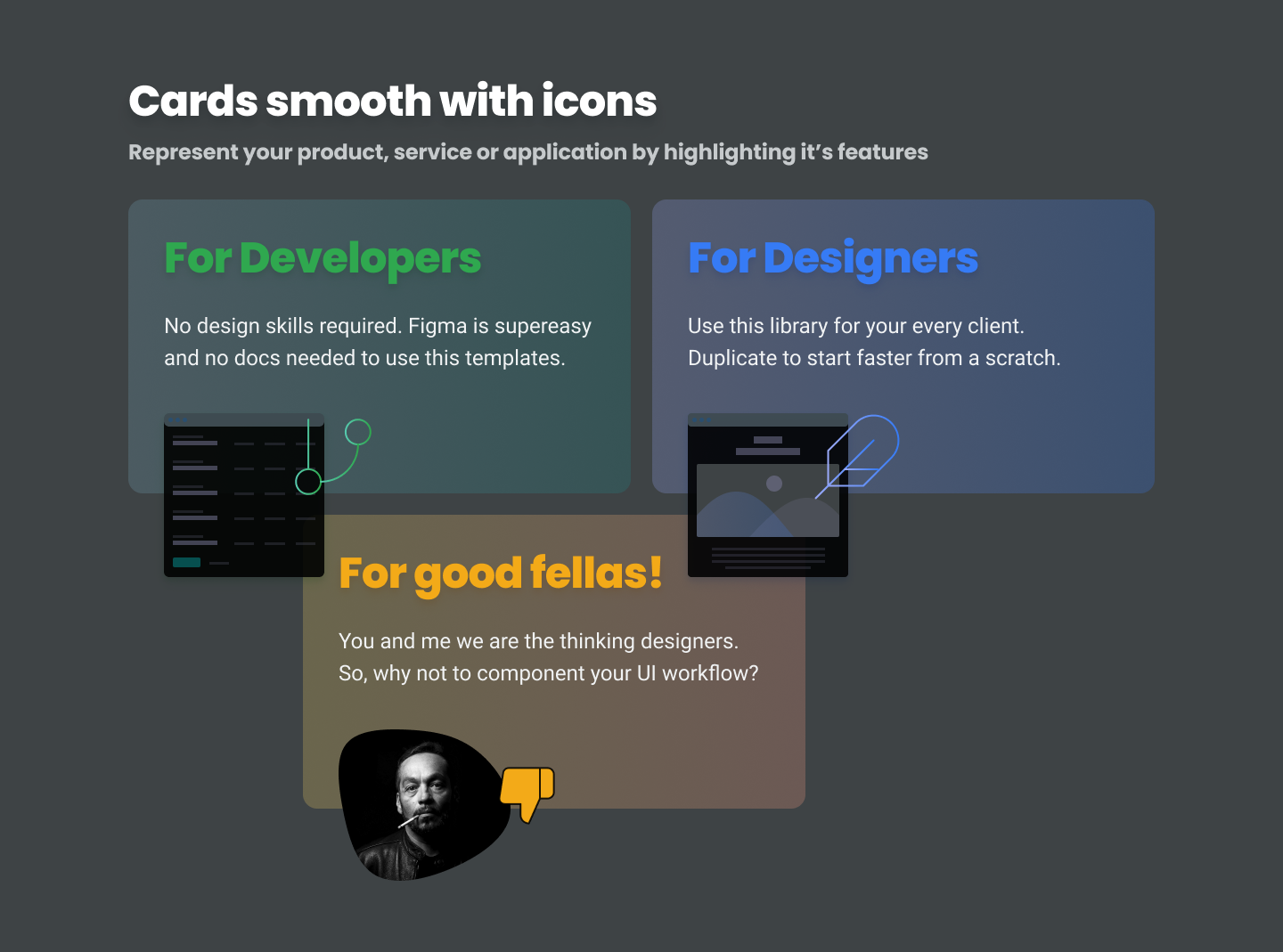 Figma web UI kit - dark design theme