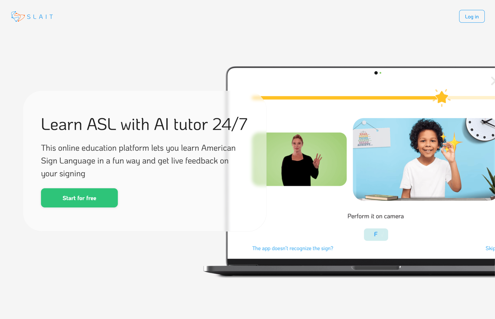 SLAIT School – Learn American Sign Language with AI tutor 24/7