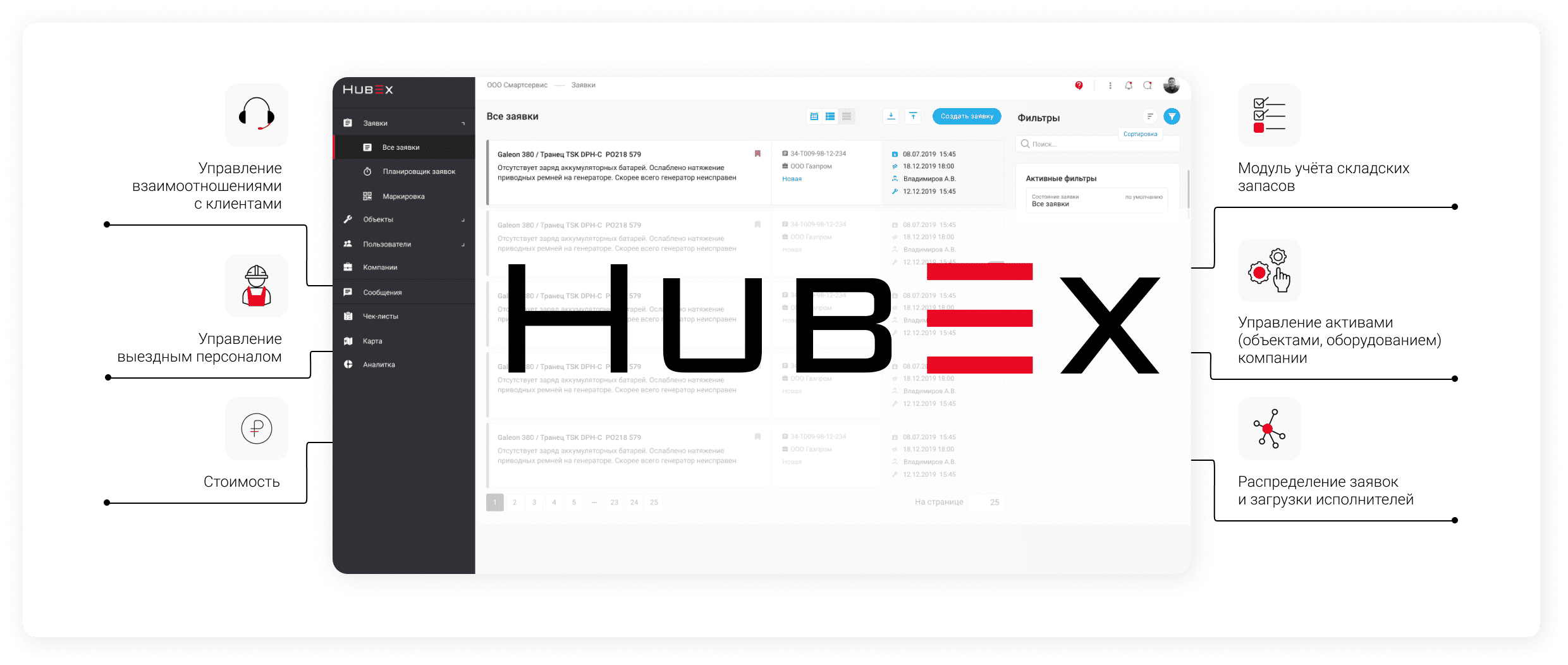 Сервисная платформа - Hubex. Workforce, field service management (FSM) — HubEx.ru