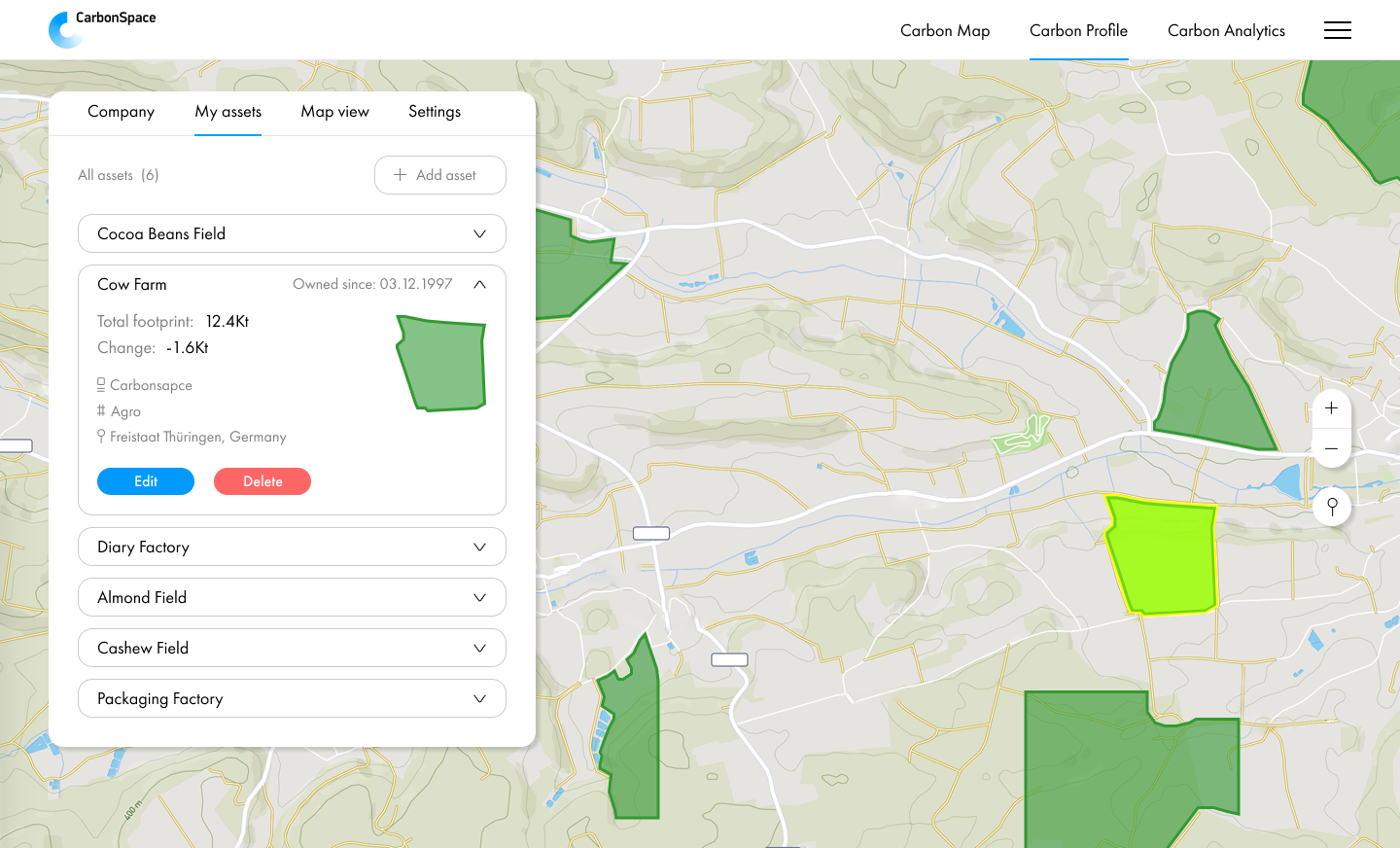 Carbon Space: Efficient carbon footprint tracking for climate action