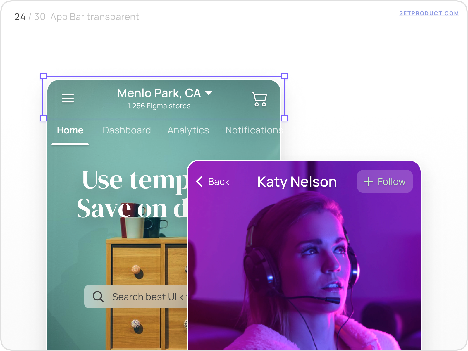 Nav Bar UI design exploration — anatomy, use-cases, states, templates