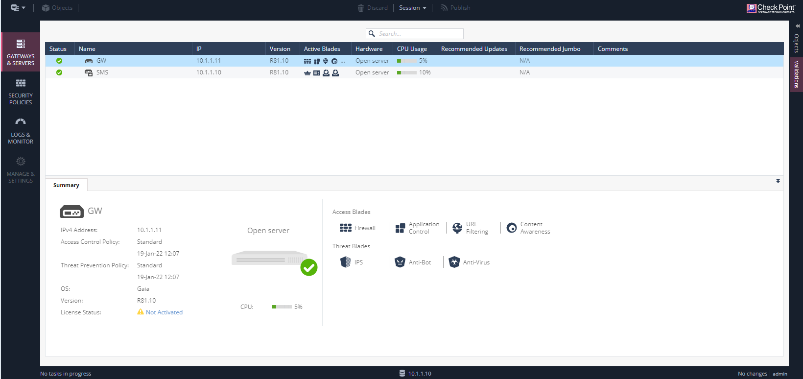 Gaia R81.10 Web SmartConsole