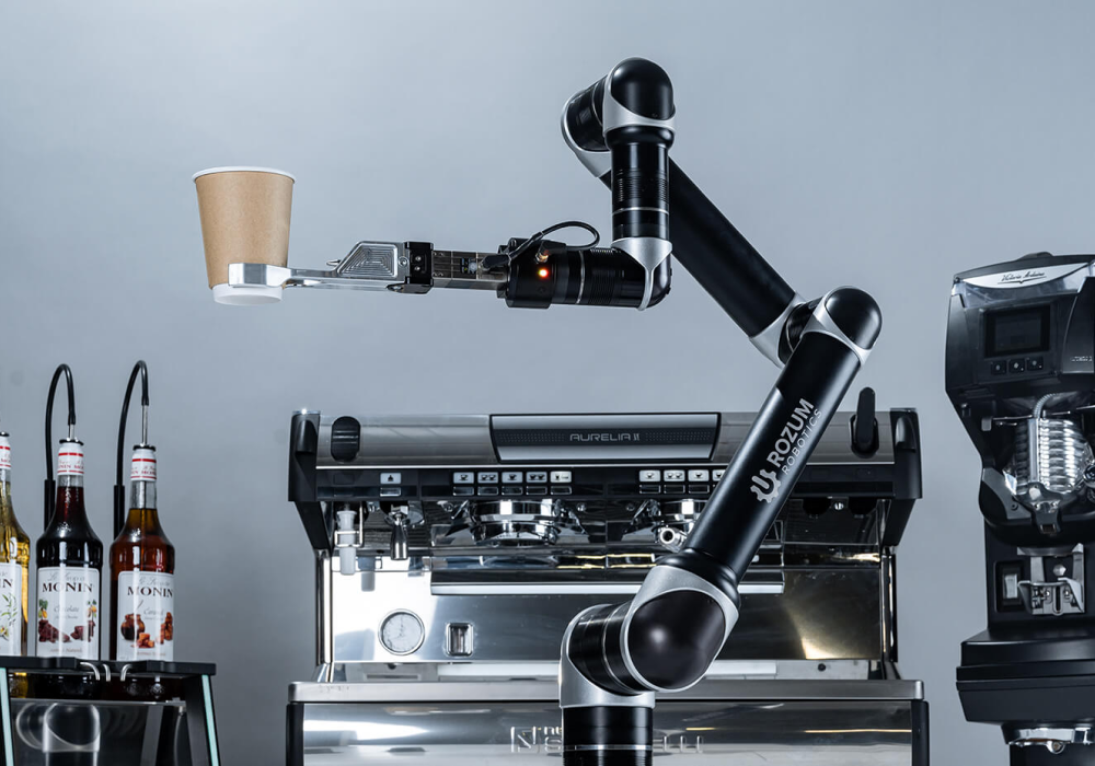 Rozum Café. Gourmet coffee from a barista coffee robot.
