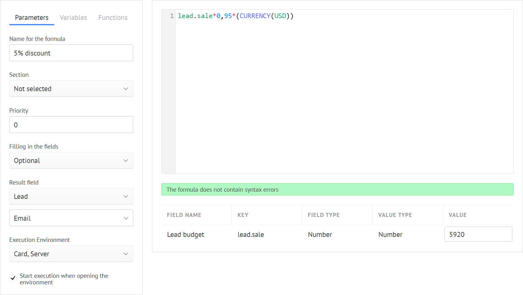 The «Fields Calculator» User Manual