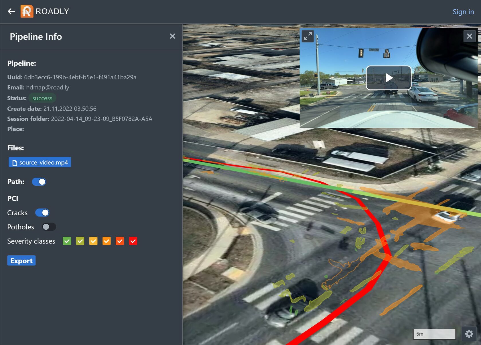 Roadly - vision based HD/ADAS mapping and asset inspection
