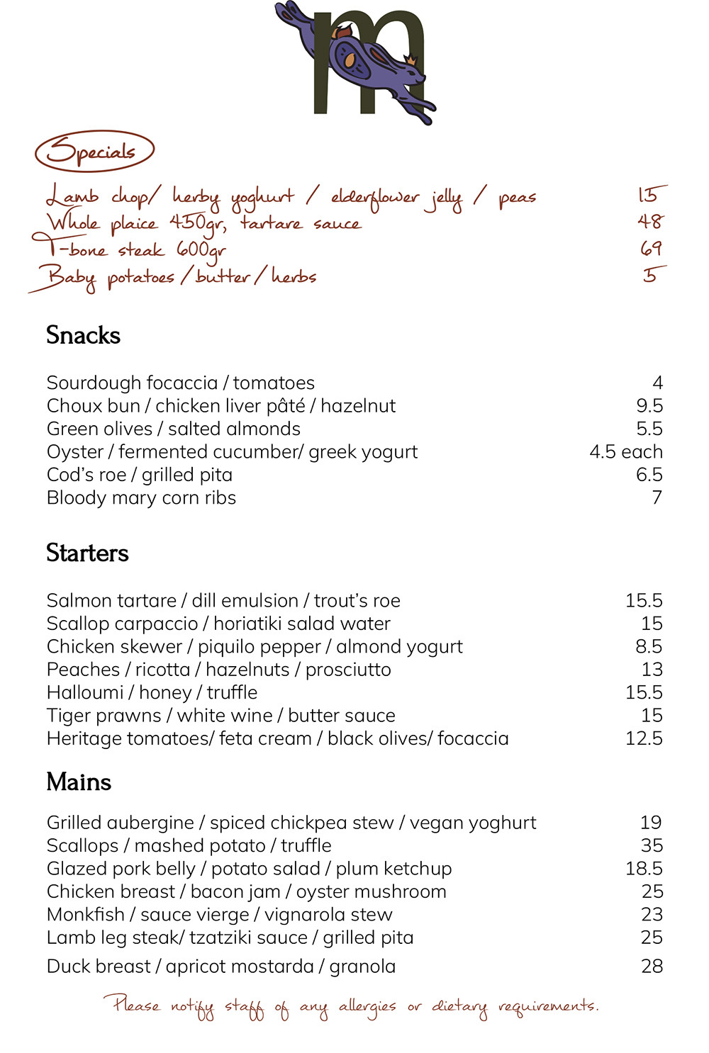 Firebird Restaurant Food Menu