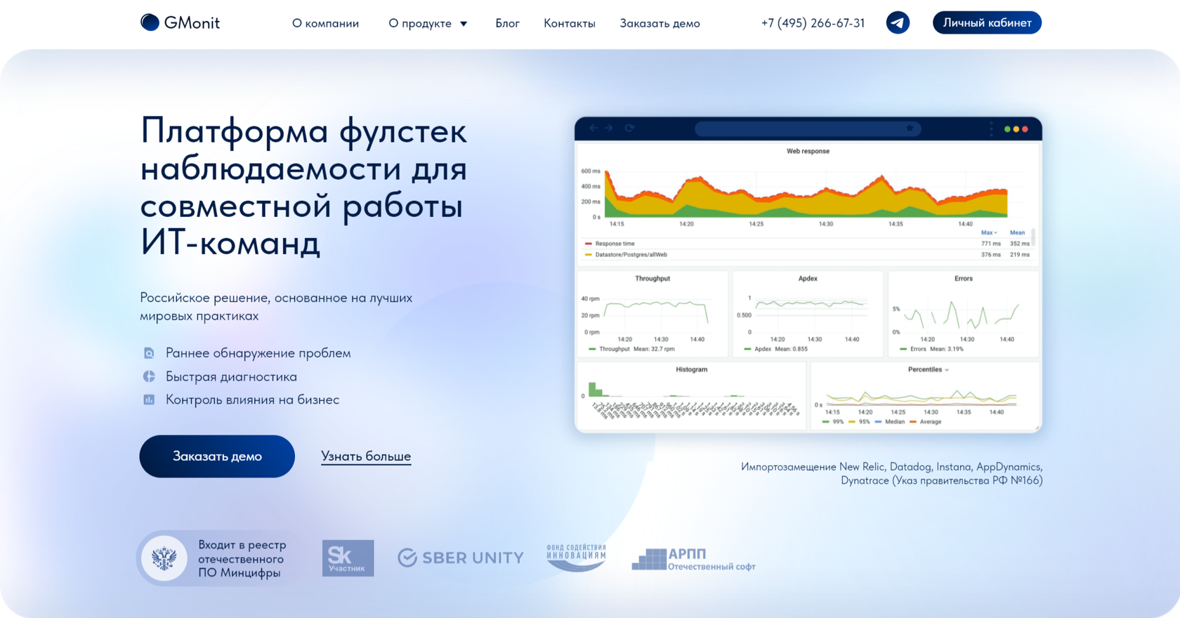 GMonit - observability платформа, онлайн мониторинг веб-сервисов, веб-приложений и ИТ инфраструктуры