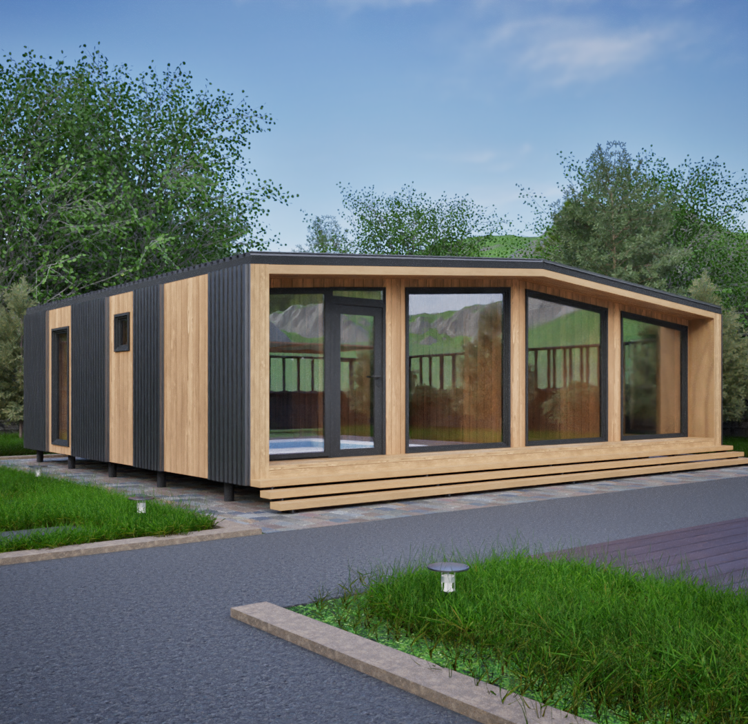 Готовый баня барнхаус четырехмодульный под ключ | Woodnext