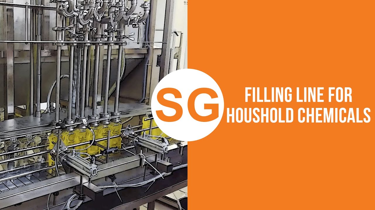 Filling line for household chemicals