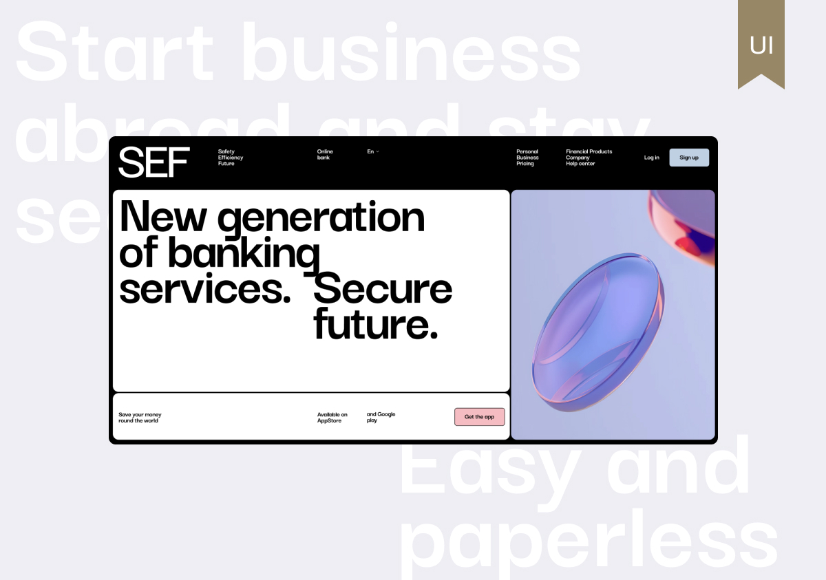 Development of a corporate identity for SEF bank and UI ribbon on Behance