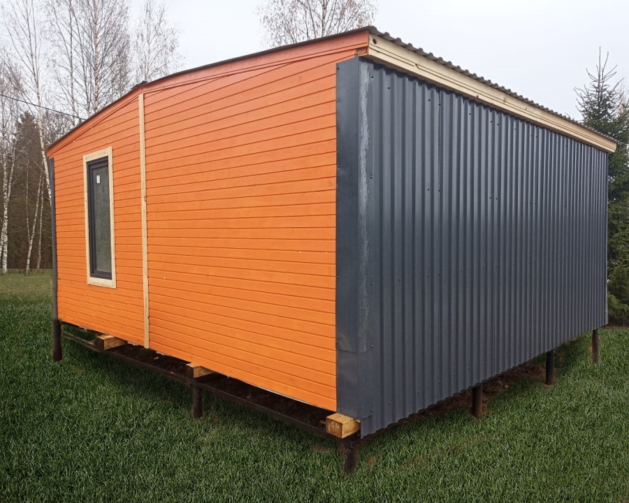 Садовый домик / Дом бытовка с верандой / 6х6