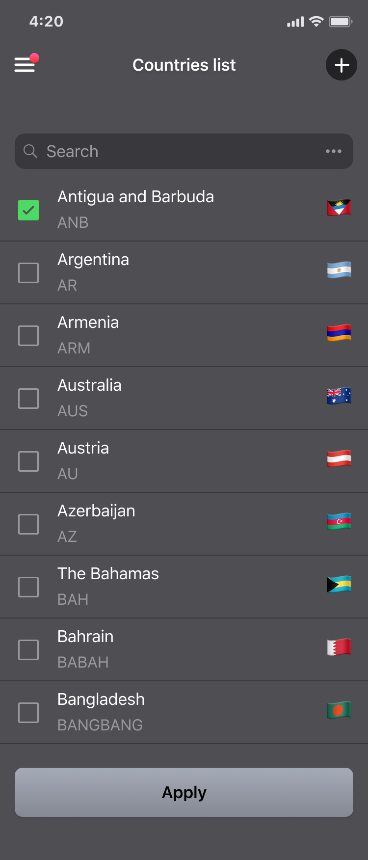 Filters - Figma iOS UI kit