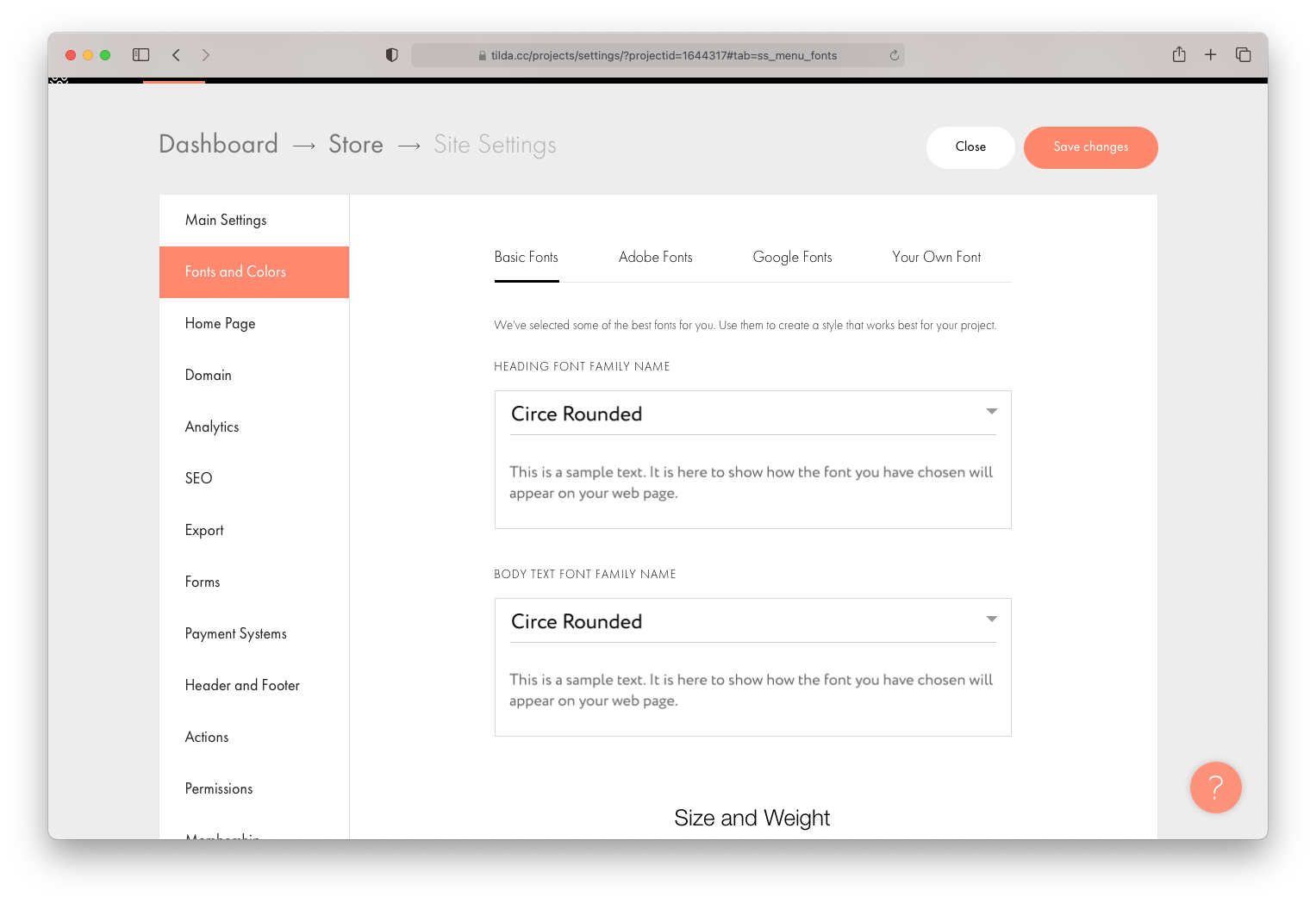 How to Set Website Fonts │ Tilda Help Center
