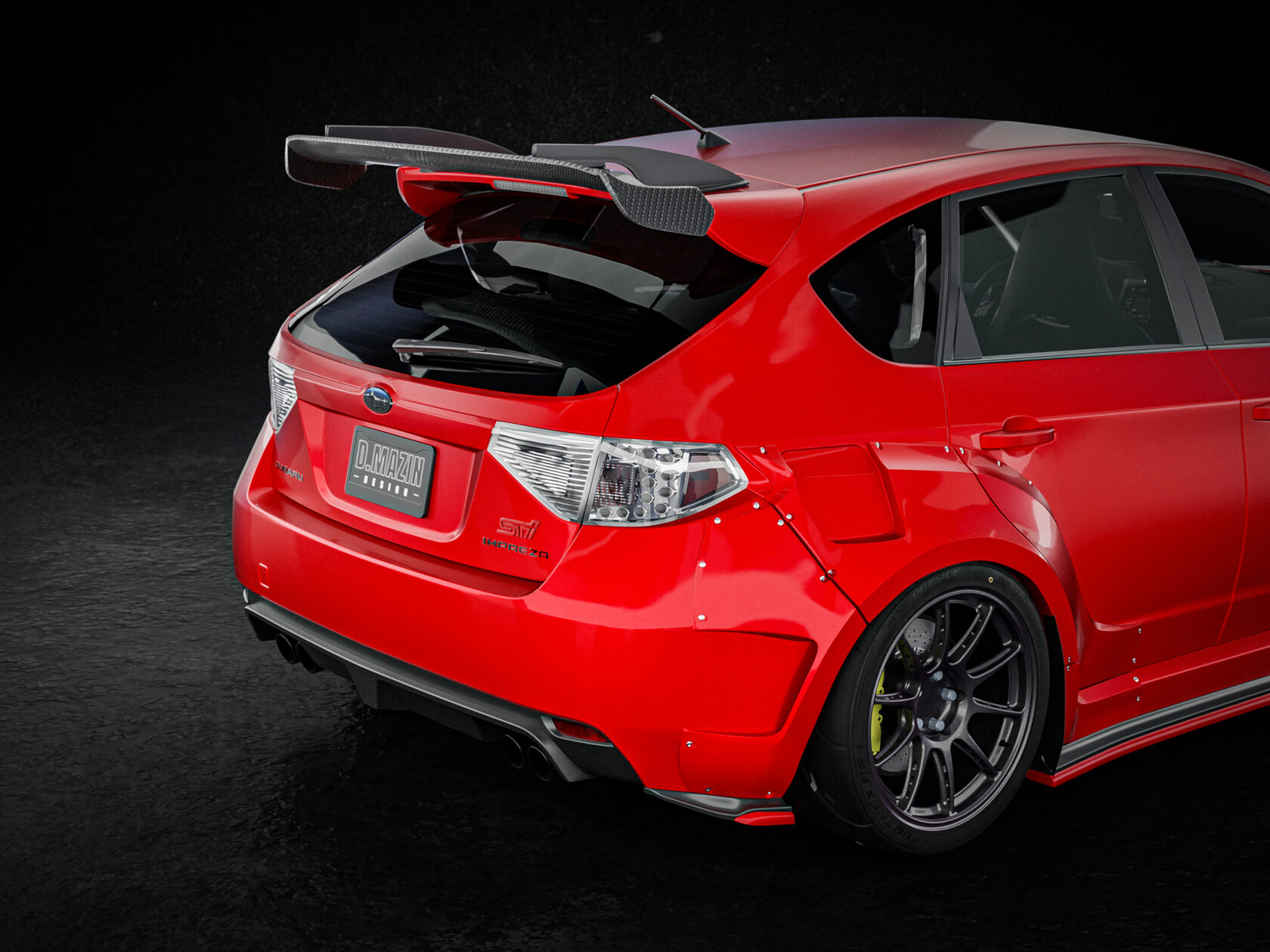 FENDERIST SPEC S Full Fender Flares Set SUBARU IMPREZA WRX STI GRB/GRF ...