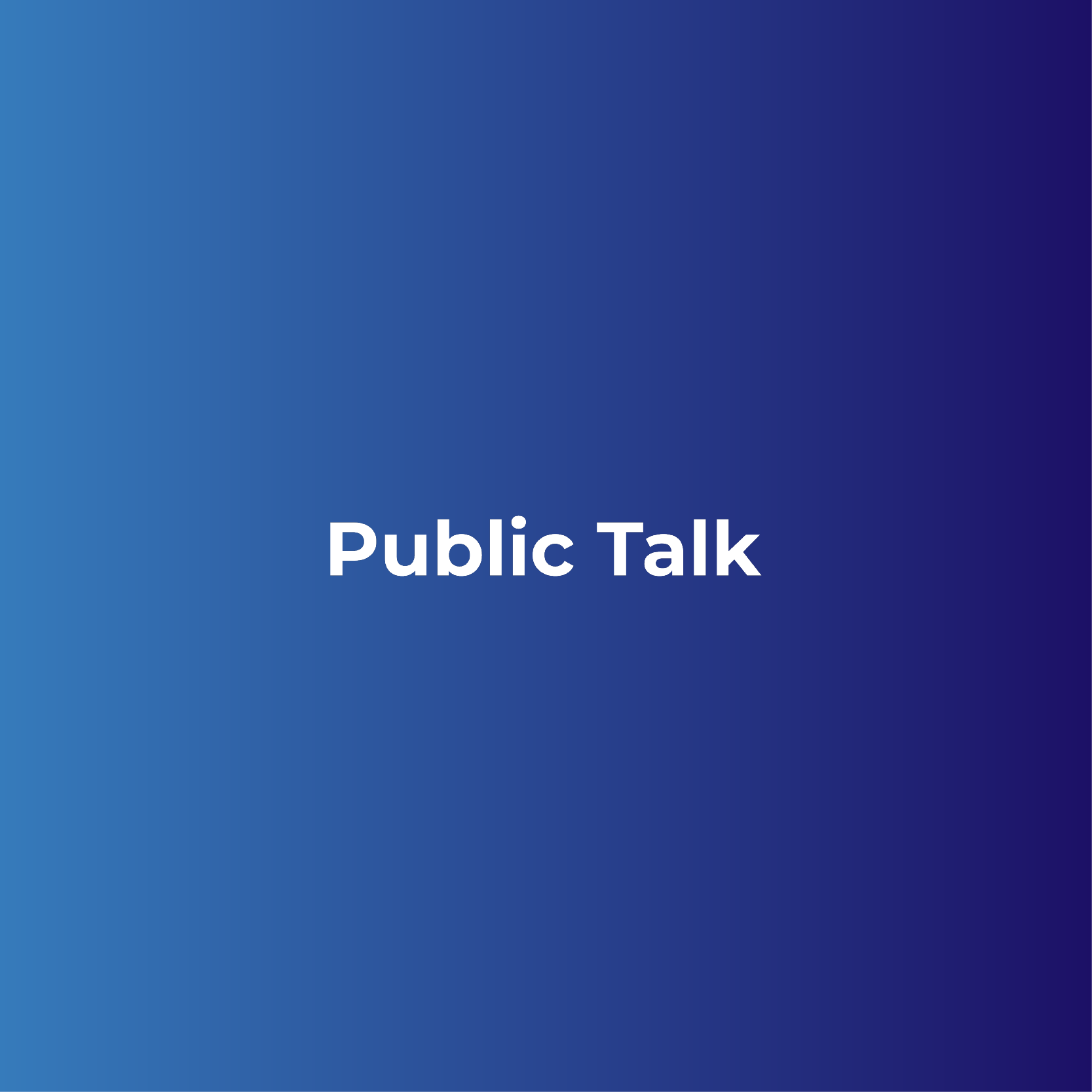 Public Talk - International Platform for Speaker Development