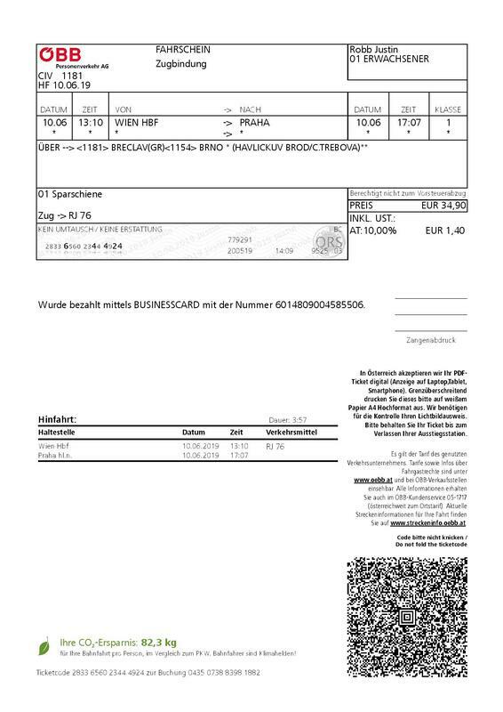 Railjet Train Tickets | How to Read Ticket