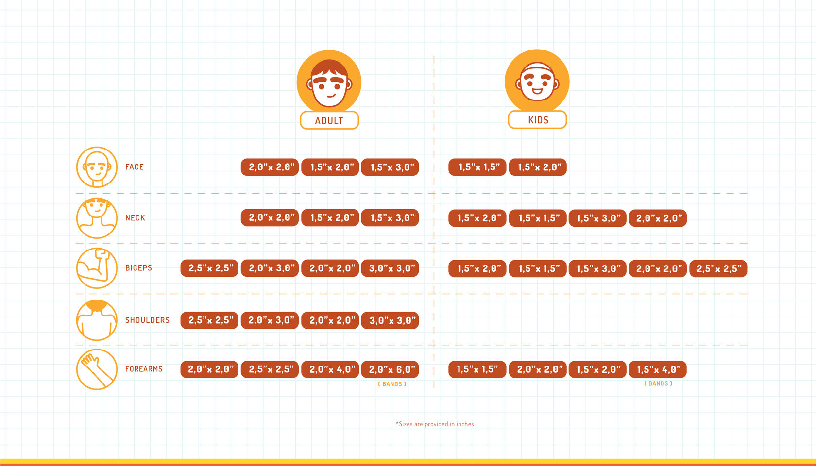 Custom Temporary Tattoos - Size Guide