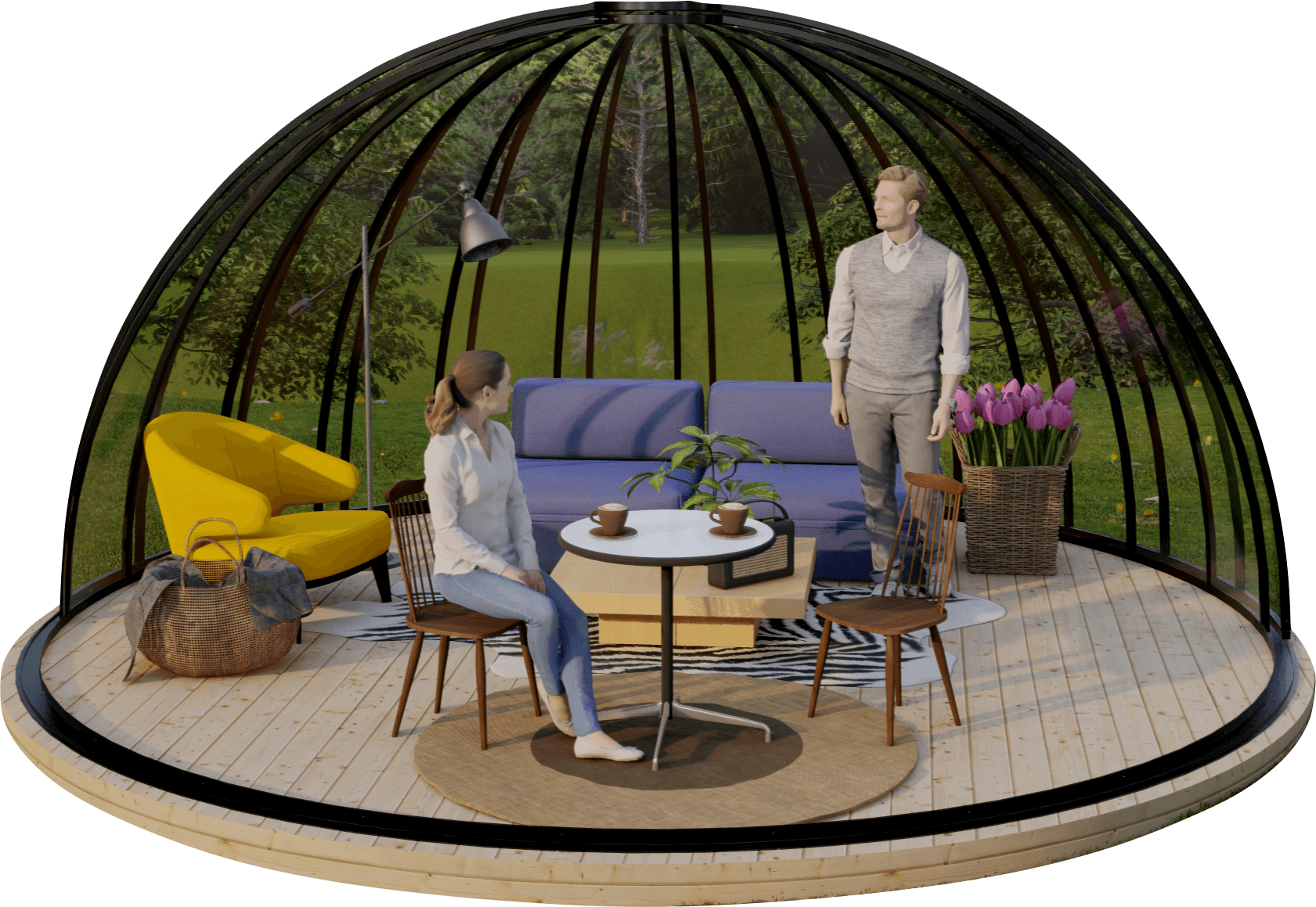 Купольная беседка с половиной открывания в стиле иглу купить в ...