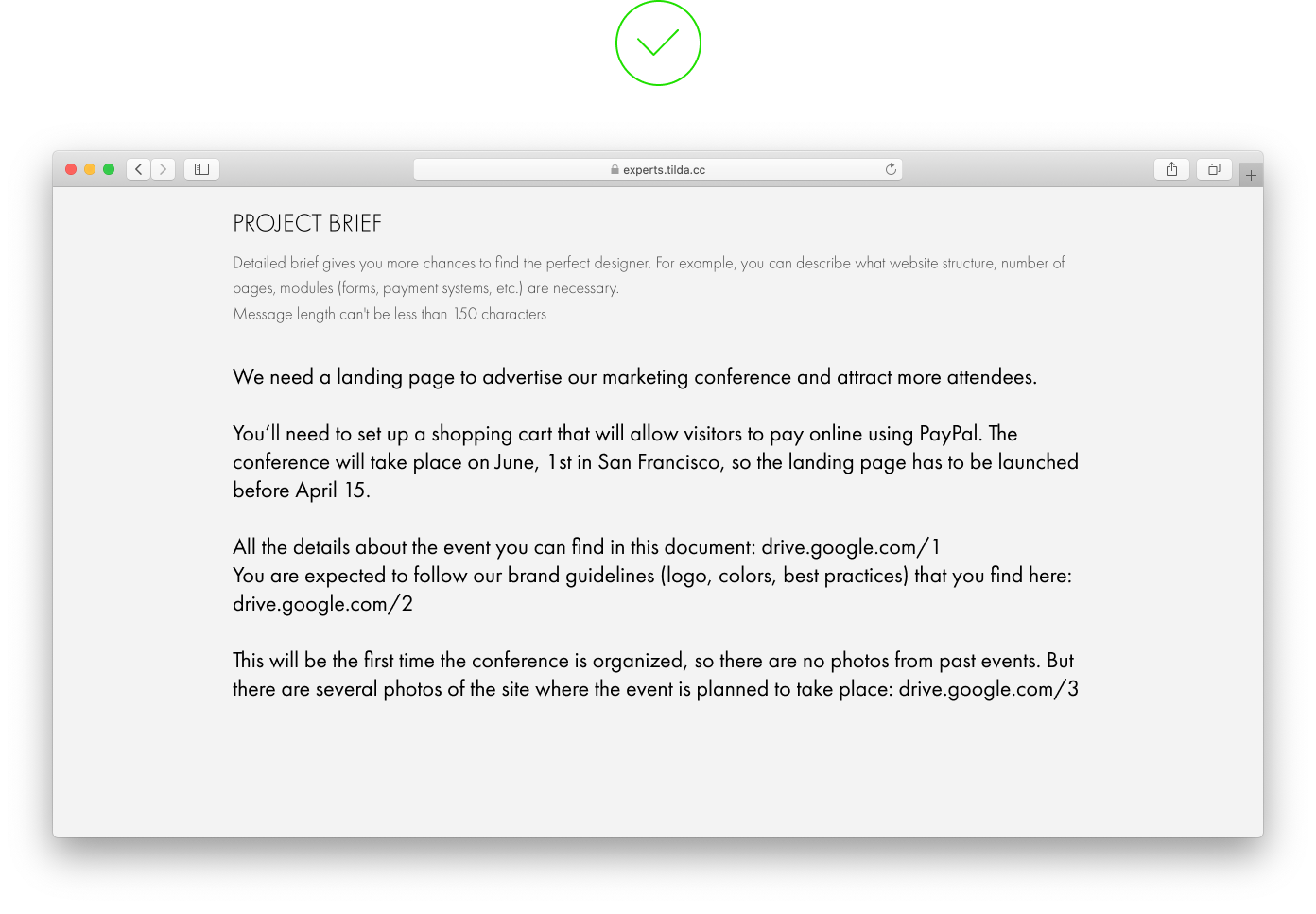 Filling Out a Design Brief on Tilda Experts