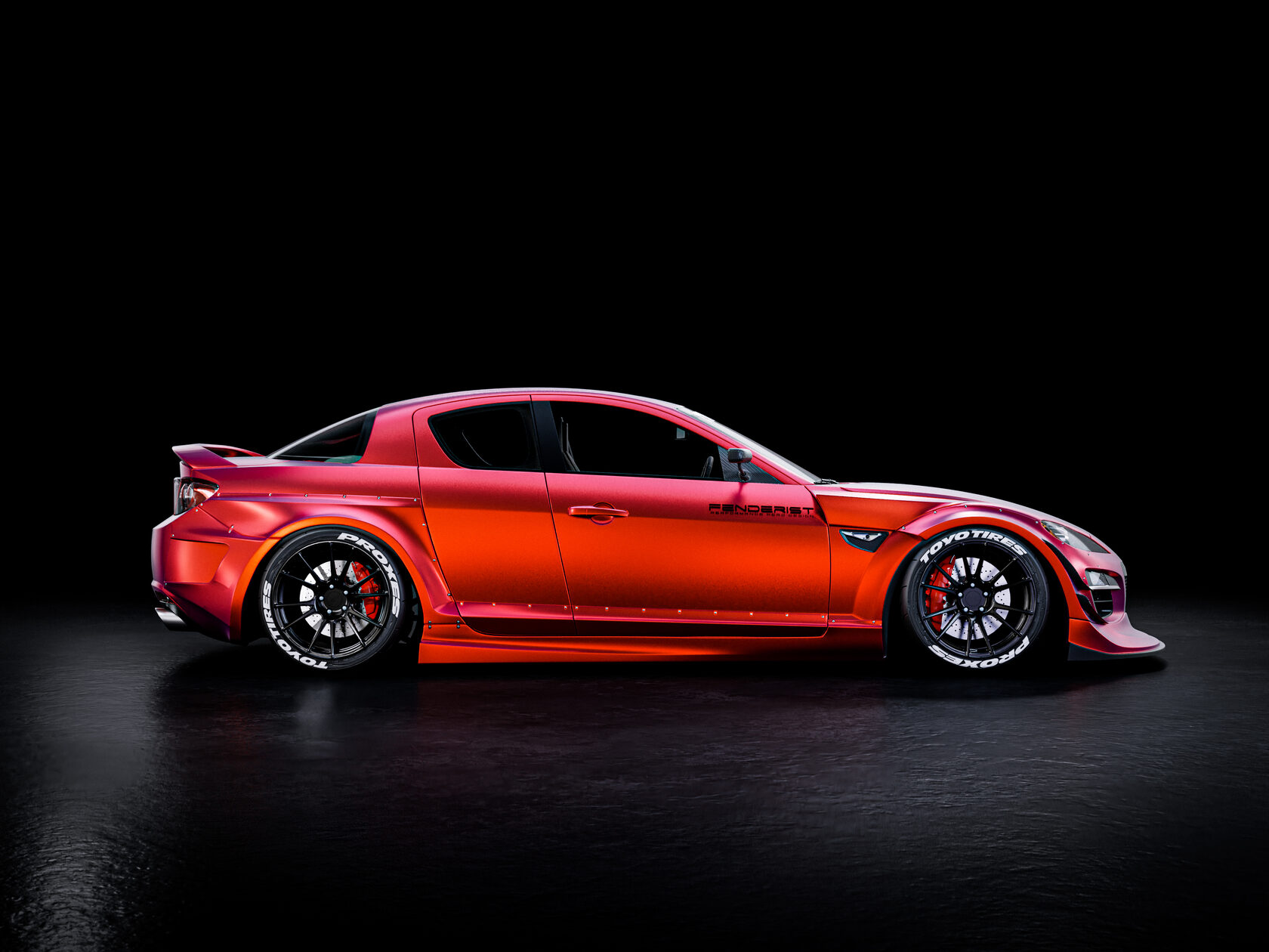 FENDERIST SPEC S 50mm fender flares kit / WIDE BODY KIT Mazda RX-8 2008 ...