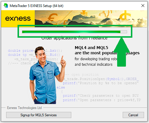 Download Exness MT5 for PC with the help of a guide using images
