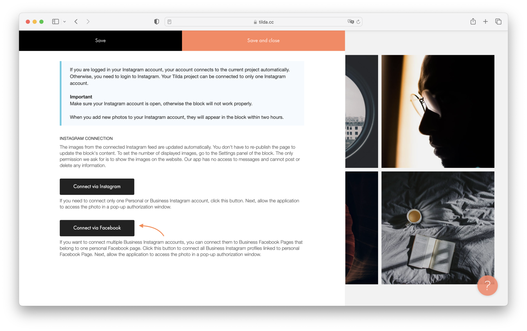 How to Add an Instagram Feed to Your Website │ Tilda Help Center
