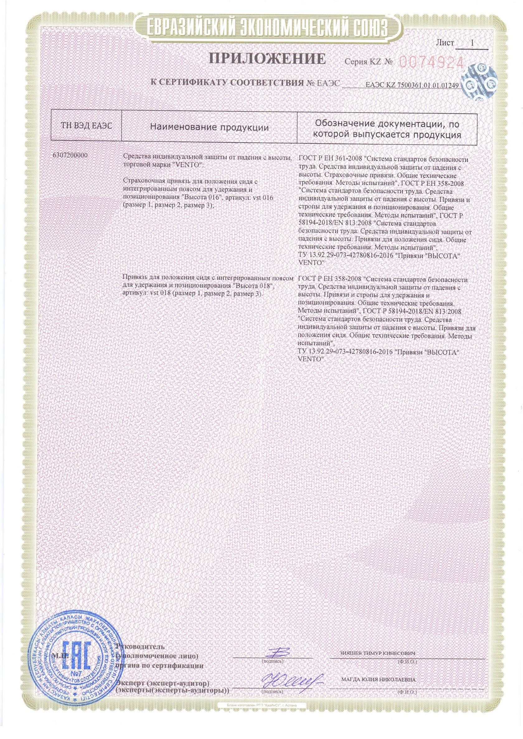 Сертификация страховочного снаряжения в России