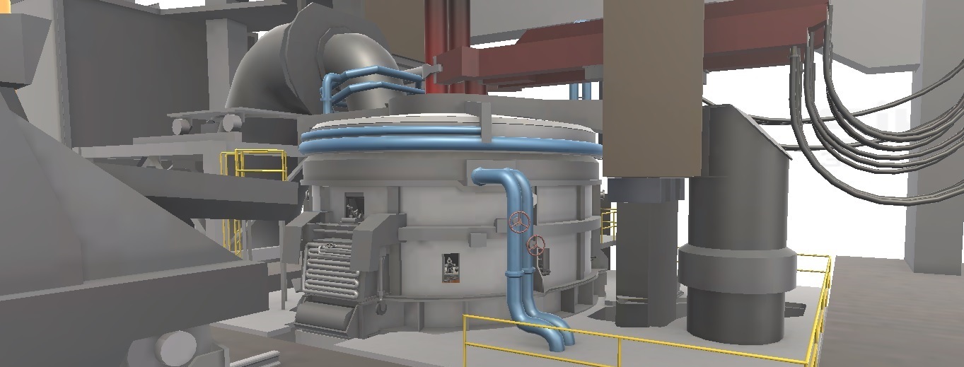 Device of an electric arc furnace steelmaking, EAF (SIKE 3D Atlas)