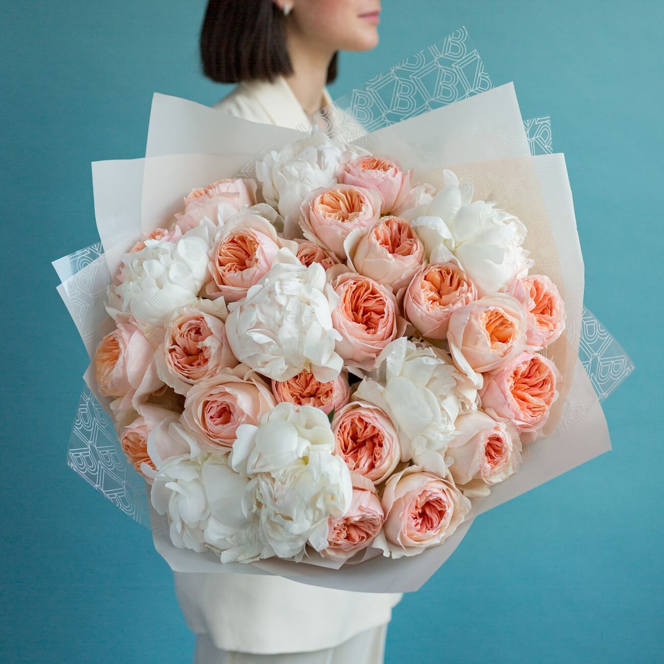 DUO Букет из Пионов и Пионовидных роз