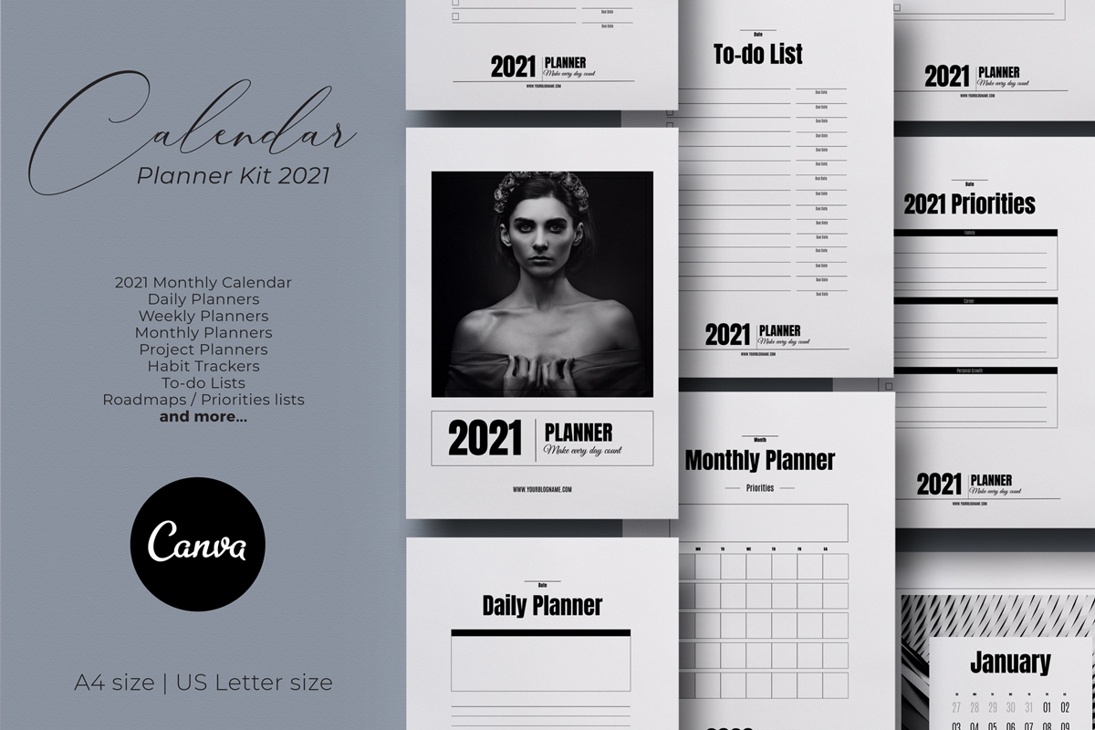 2021 Canva Planner |Canva Calendar Kit