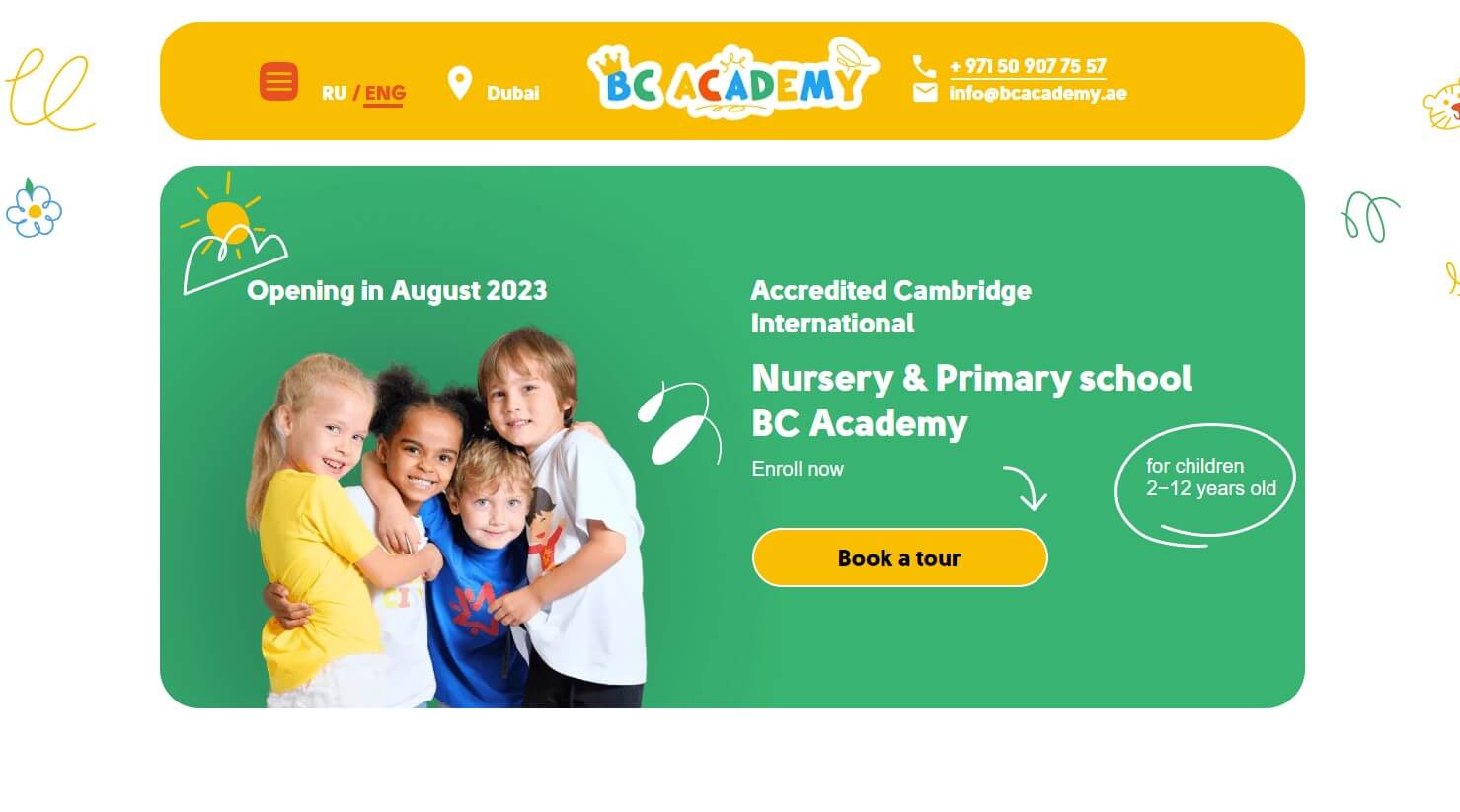 Enriched British EYFS programme Nursery & Kindergarten BC Academy in Dubai