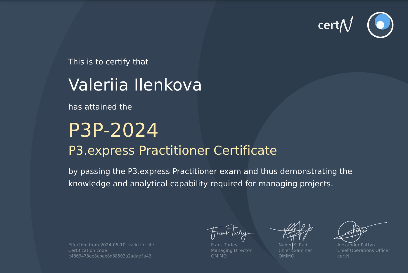 Project management with the P3.express framework