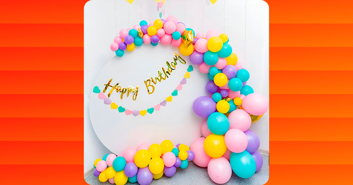 Круглый баннер с шарами. Аренда круглой фотозоны с шарами для стильных ...