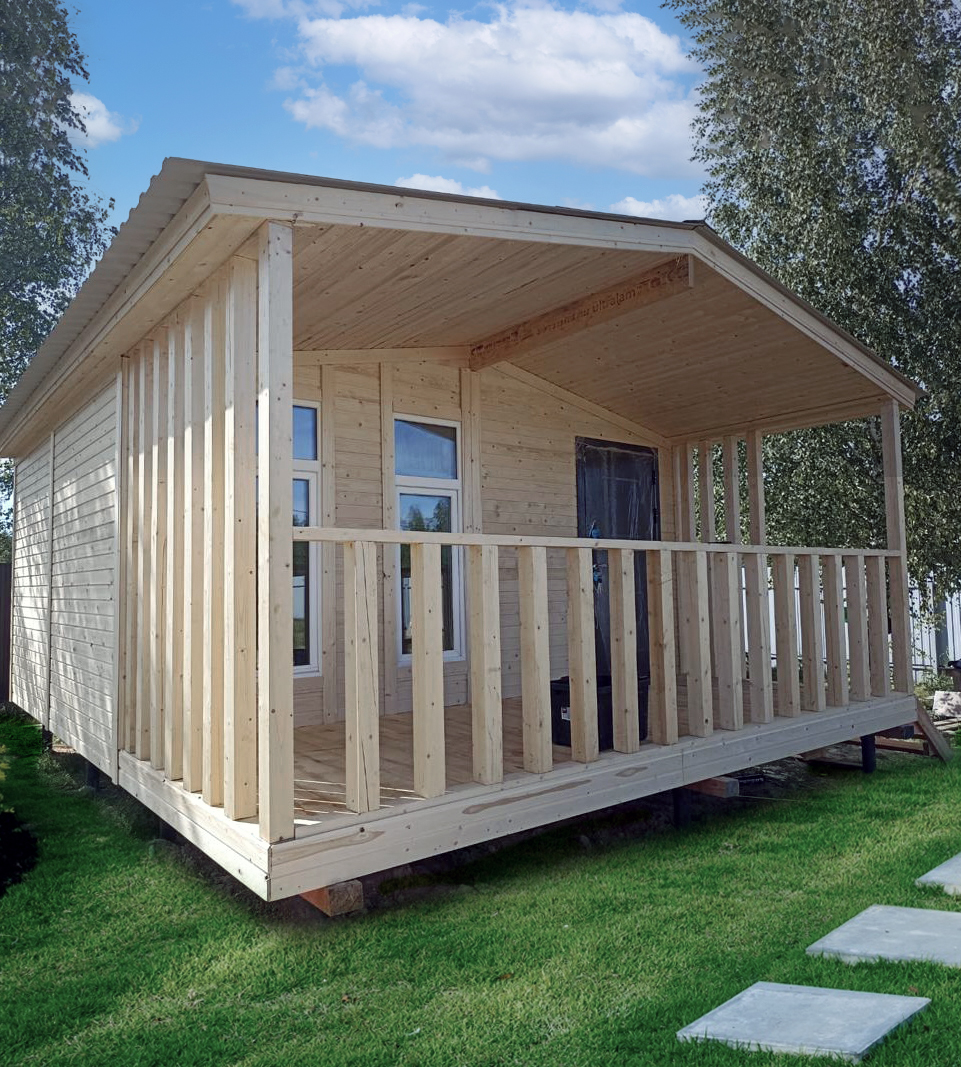 Дом Бытовка с верандой / Садовый домик / 6х5