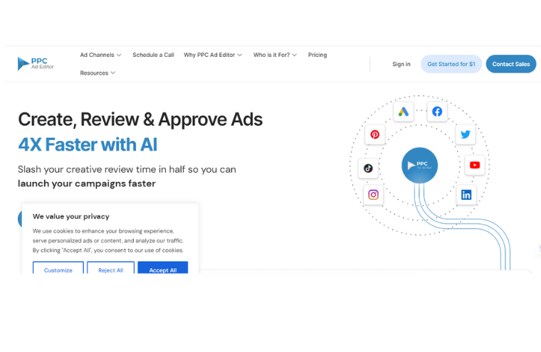 PPC Ad Editor: Agilize a criação e aprovação de anúncios com IA.